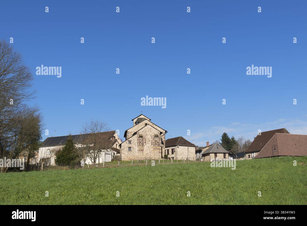 Little village in French Limousin Stock Photo - Alamy