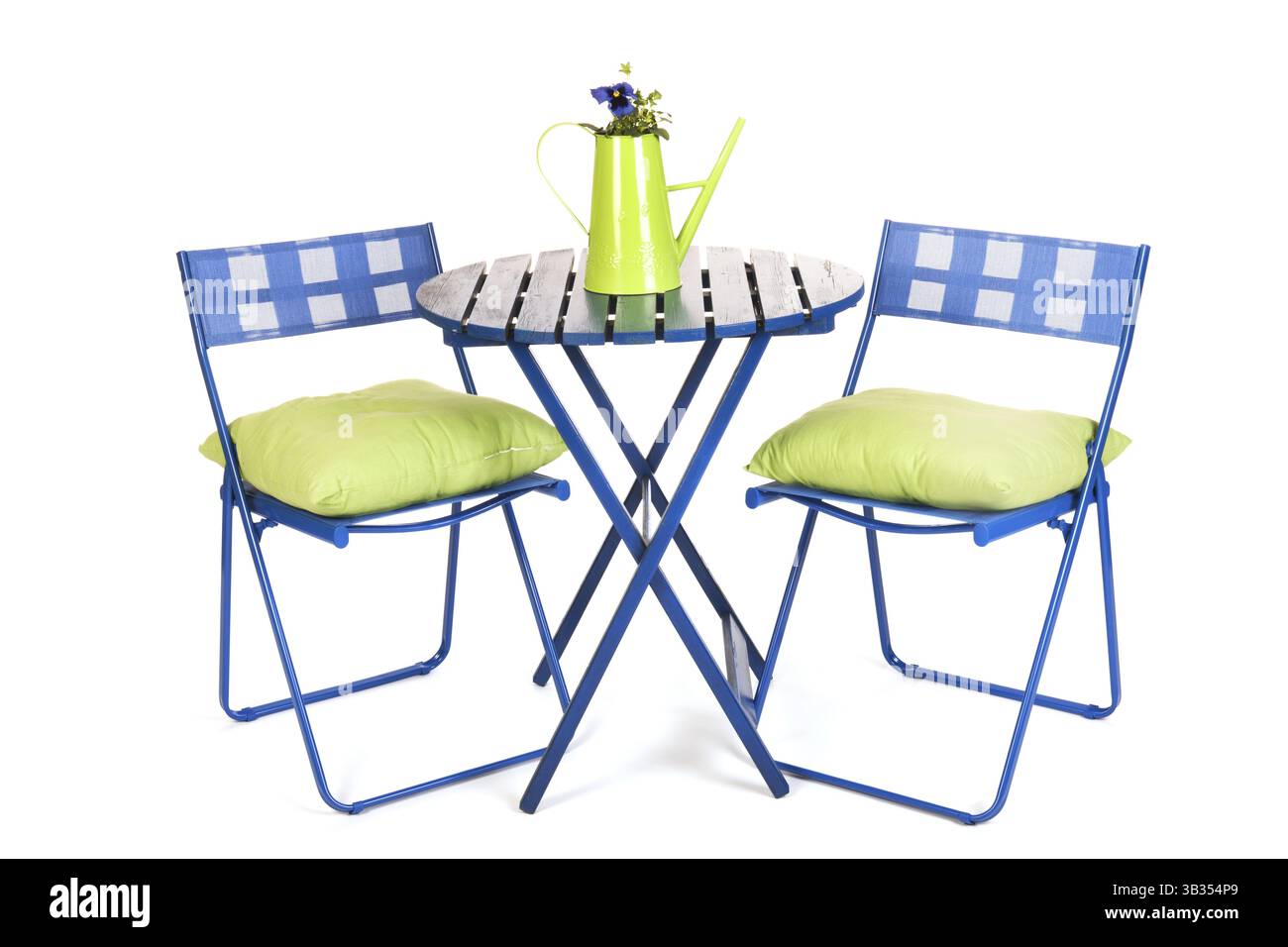 Garden terrace in blue hi-res stock photography and images - Alamy