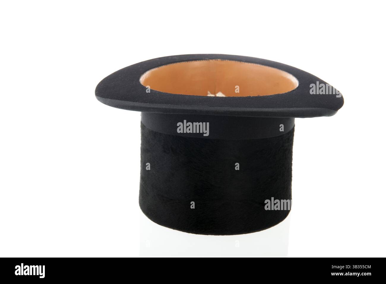 Black silk hat upside down isolated over white background Stock Photo ...