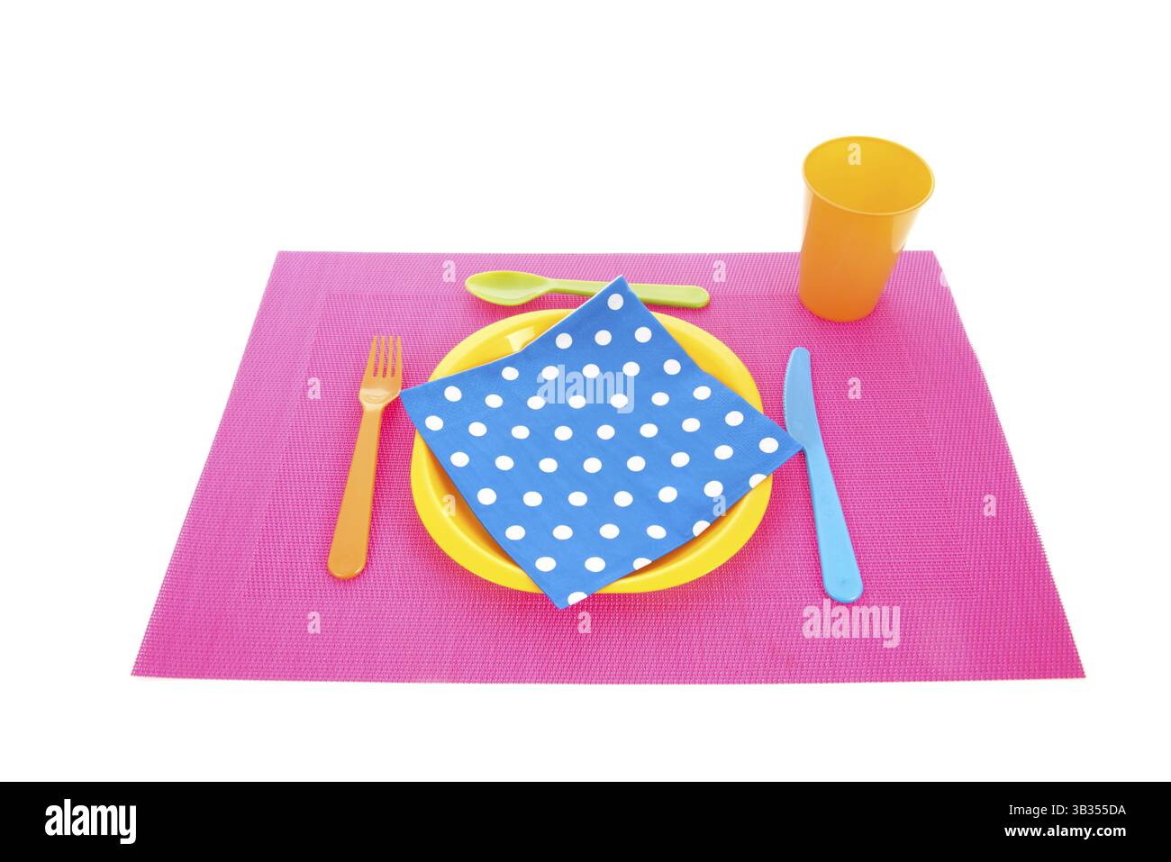 Set table with place mat, plate and cutlery Stock Photo - Alamy