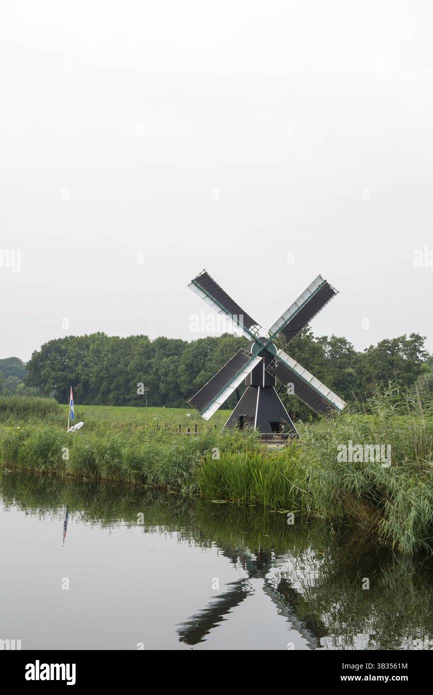 Dutch windmill at the river the IJssel in Laag-Keppel Stock Photo - Alamy