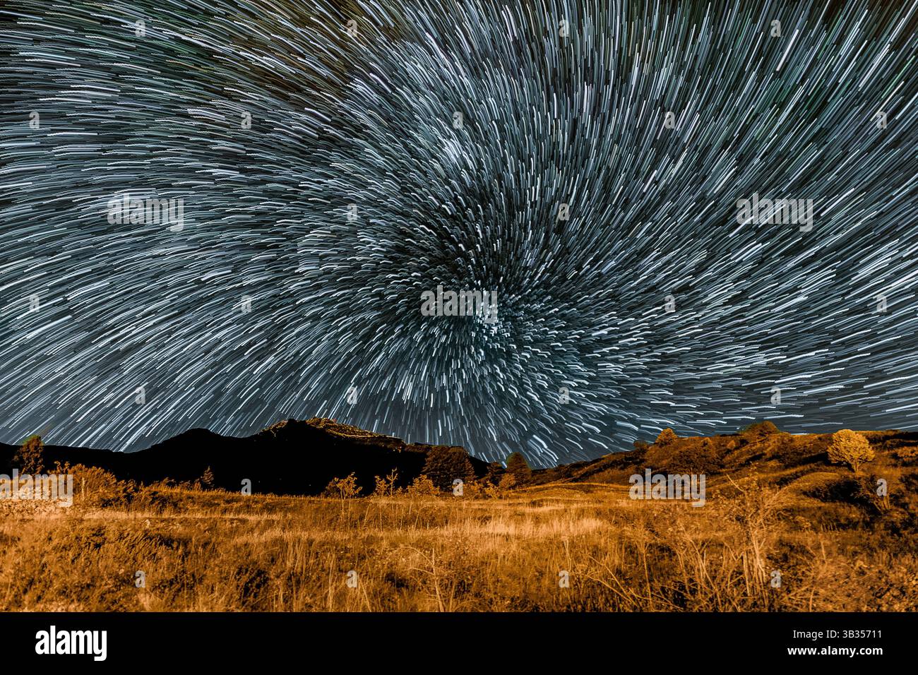 Golden stars field space motion hi-res stock photography and images - Alamy