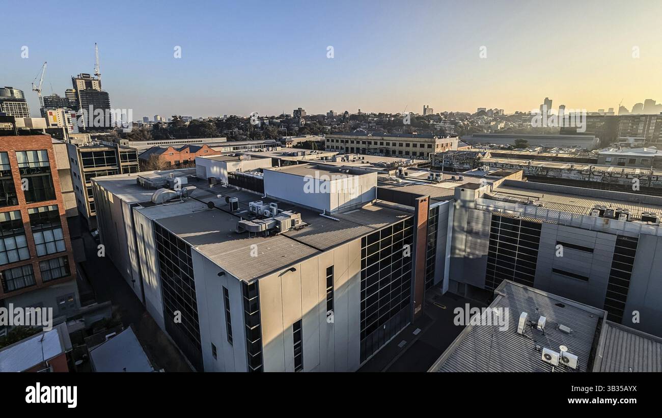 MELBOURNE, AUSTRALIA - JULY 31, 2024: View towards Melbourne skyline ...