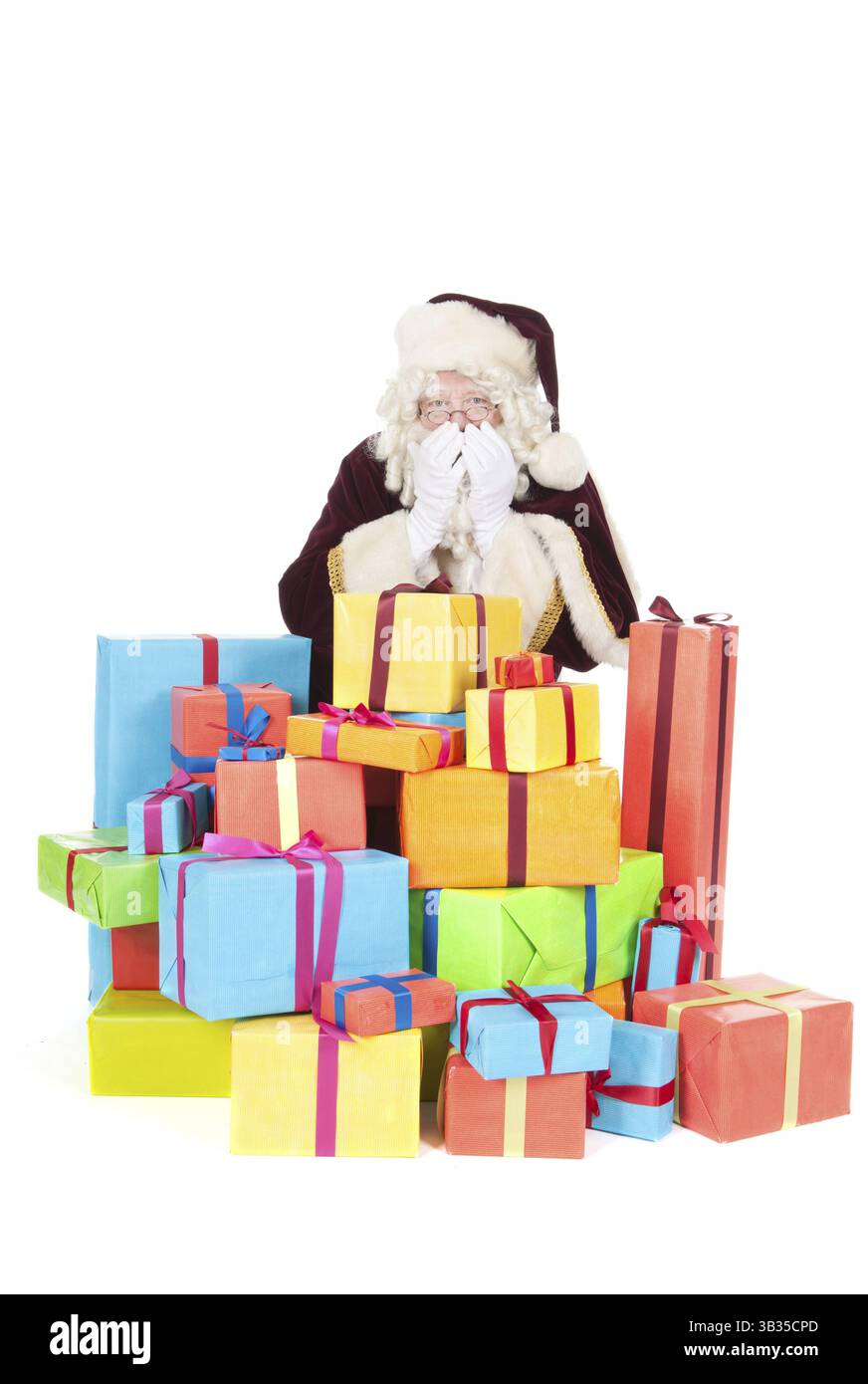 Santa claus gives christmas Cut Out Stock Images & Pictures - Alamy