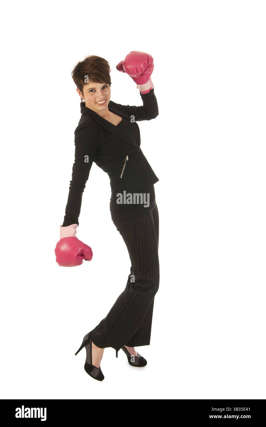 Smiling professional woman enjoying Cut Out Stock Images & Pictures - Alamy