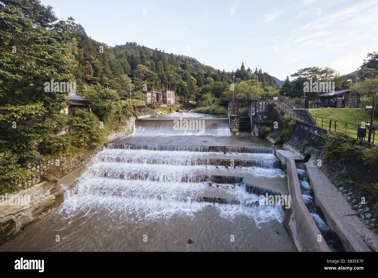 TSUMAGO, JAPAN - SEPTEMBER 20, 2024: Power plant from Omata Bridge in ...