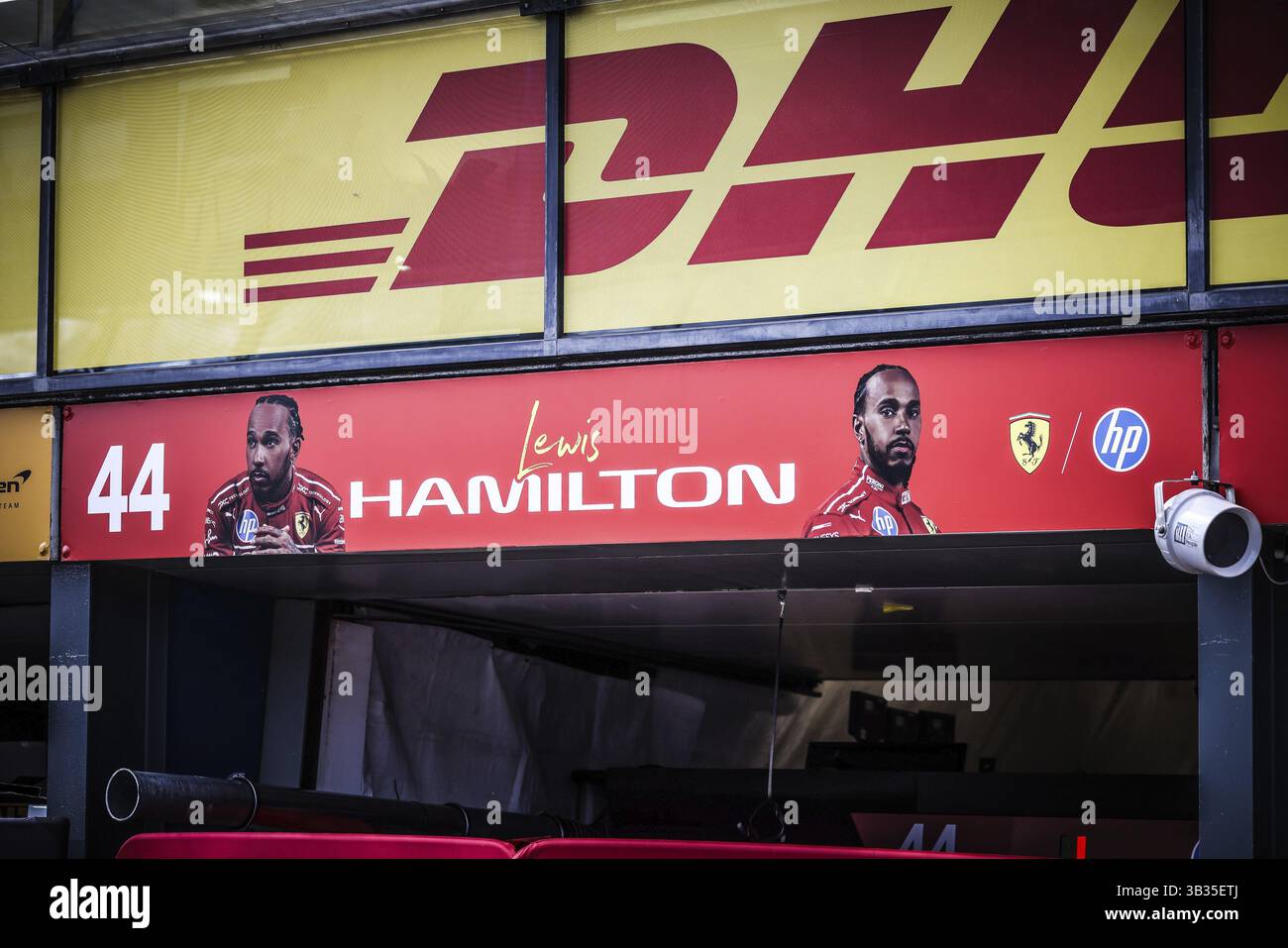MELBOURNE, AUSTRALIA - MARCH 12: Scuderia Ferrari and Lewis Hamilton ...