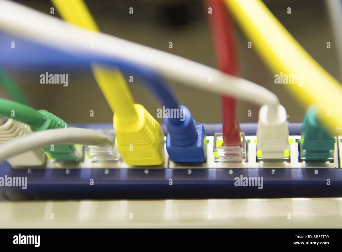 Colorful computer network patch cables Stock Photo - Alamy