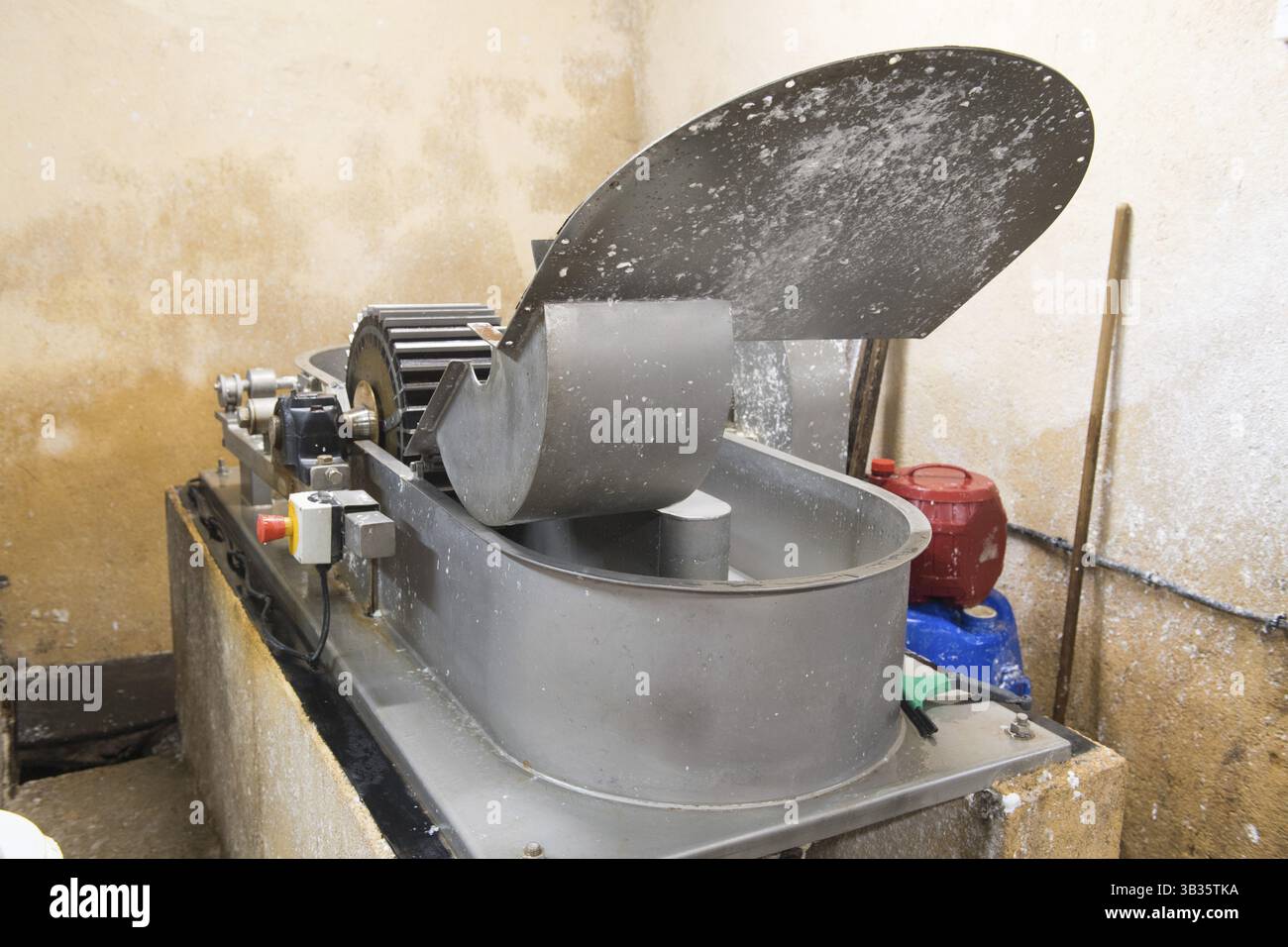 Paper mill interior with device Stock Photo - Alamy