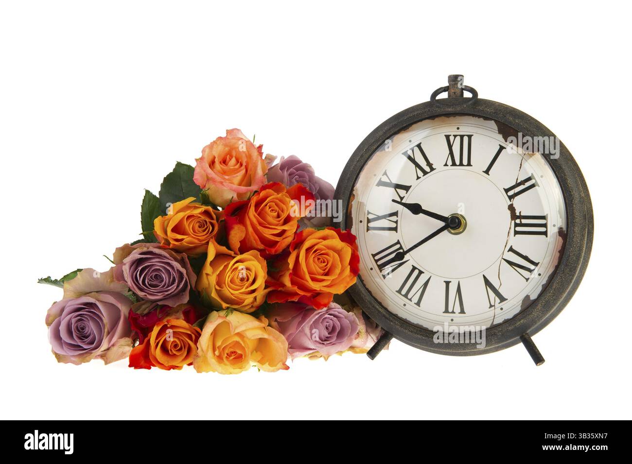 Picture old fashioned clock Cut Out Stock Images & Pictures - Alamy