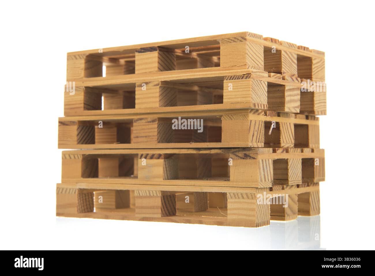 Wooden pallets isolated over white background Stock Photo - Alamy