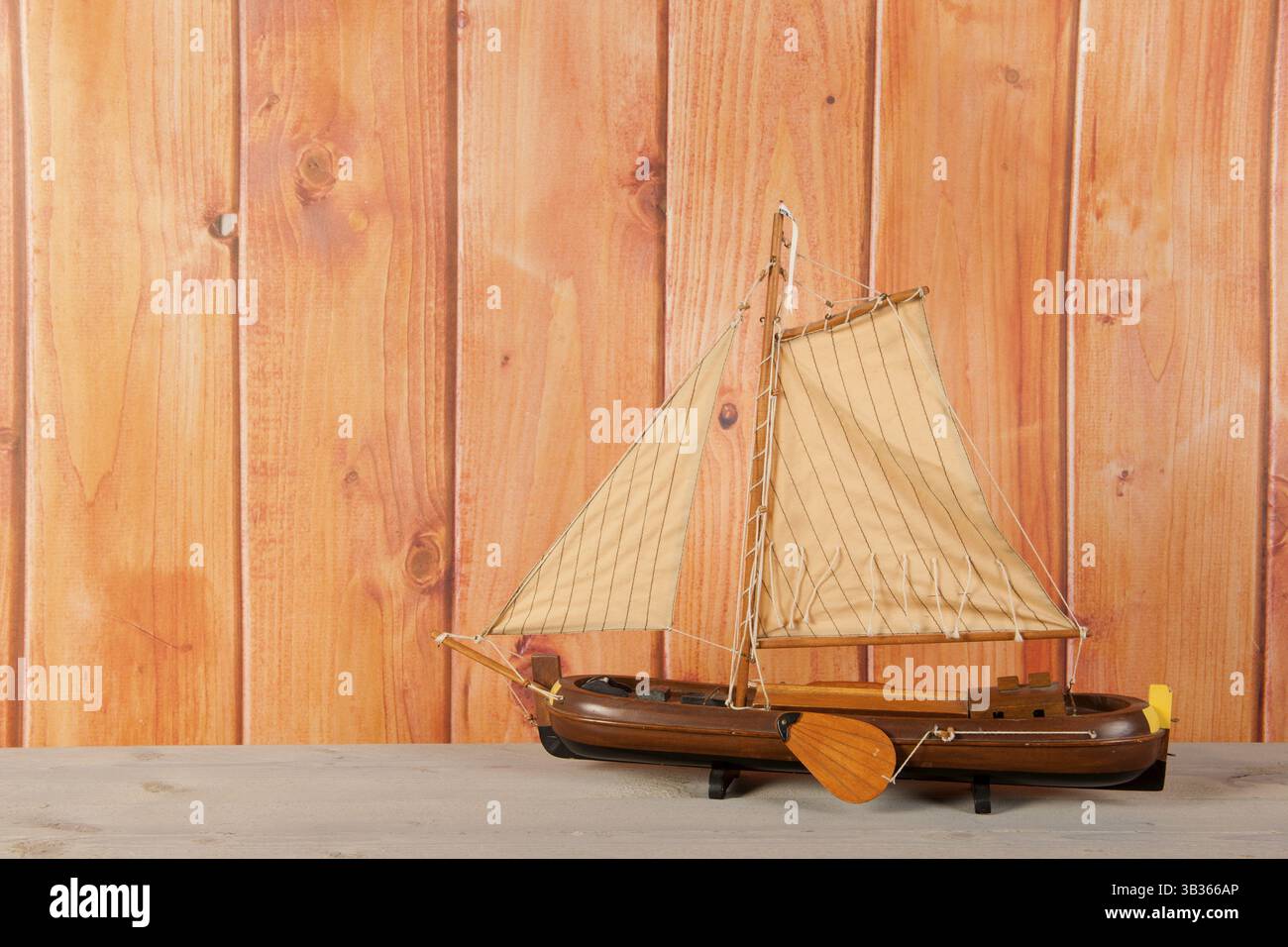 Handmade wooden miniature sailboat from Holland Stock Photo - Alamy