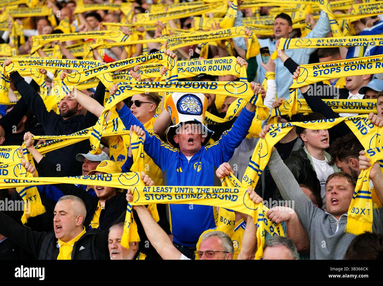 Leeds United fans in the stands show their support during the Sky Bet ...