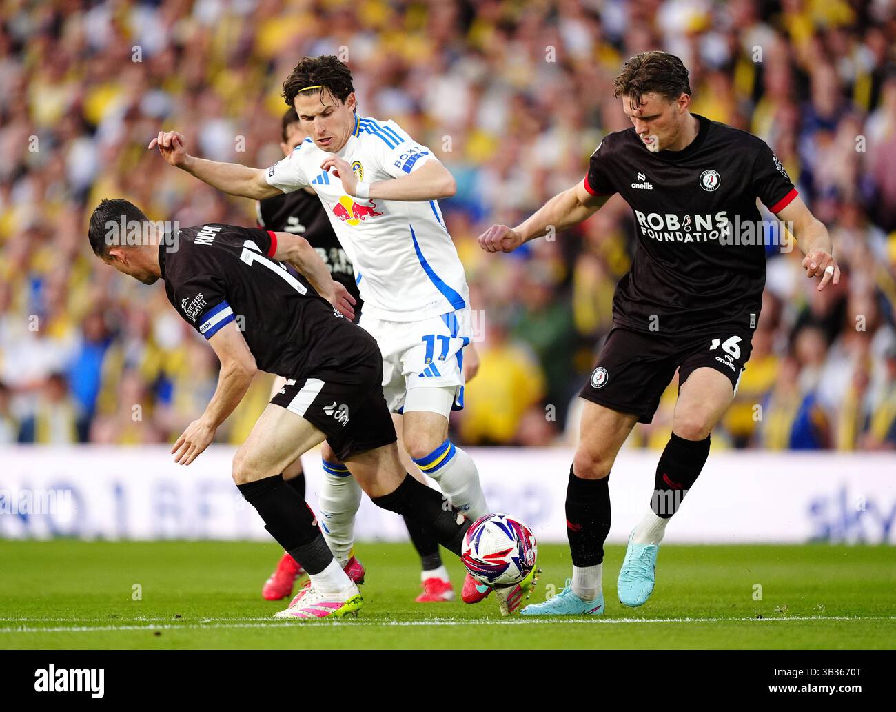 Bristol City's Jason Knight, Leeds United's Brenden Aaronson and ...