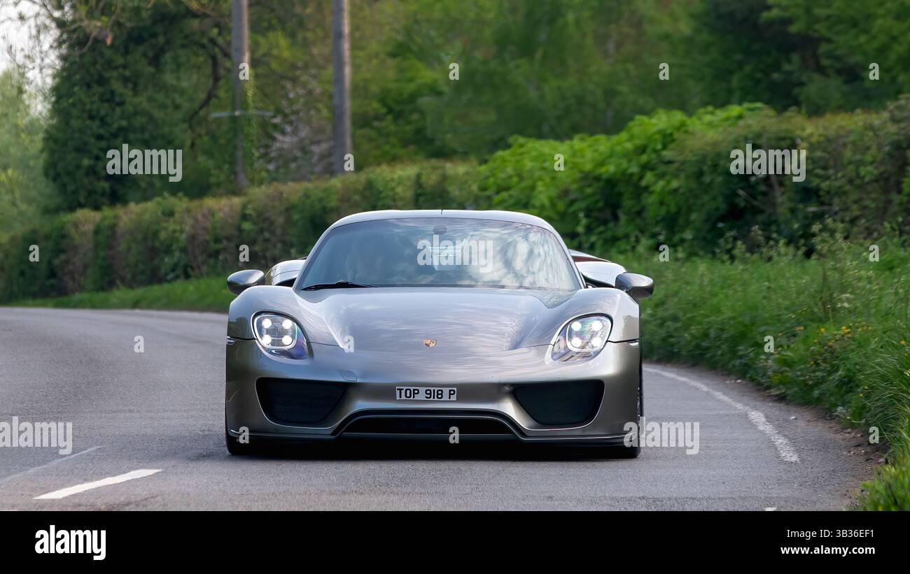 Whittlebury,Northants.,.UK - April 27th 2025: 2015 Porsche 918 Spyder hybrid electric car ...