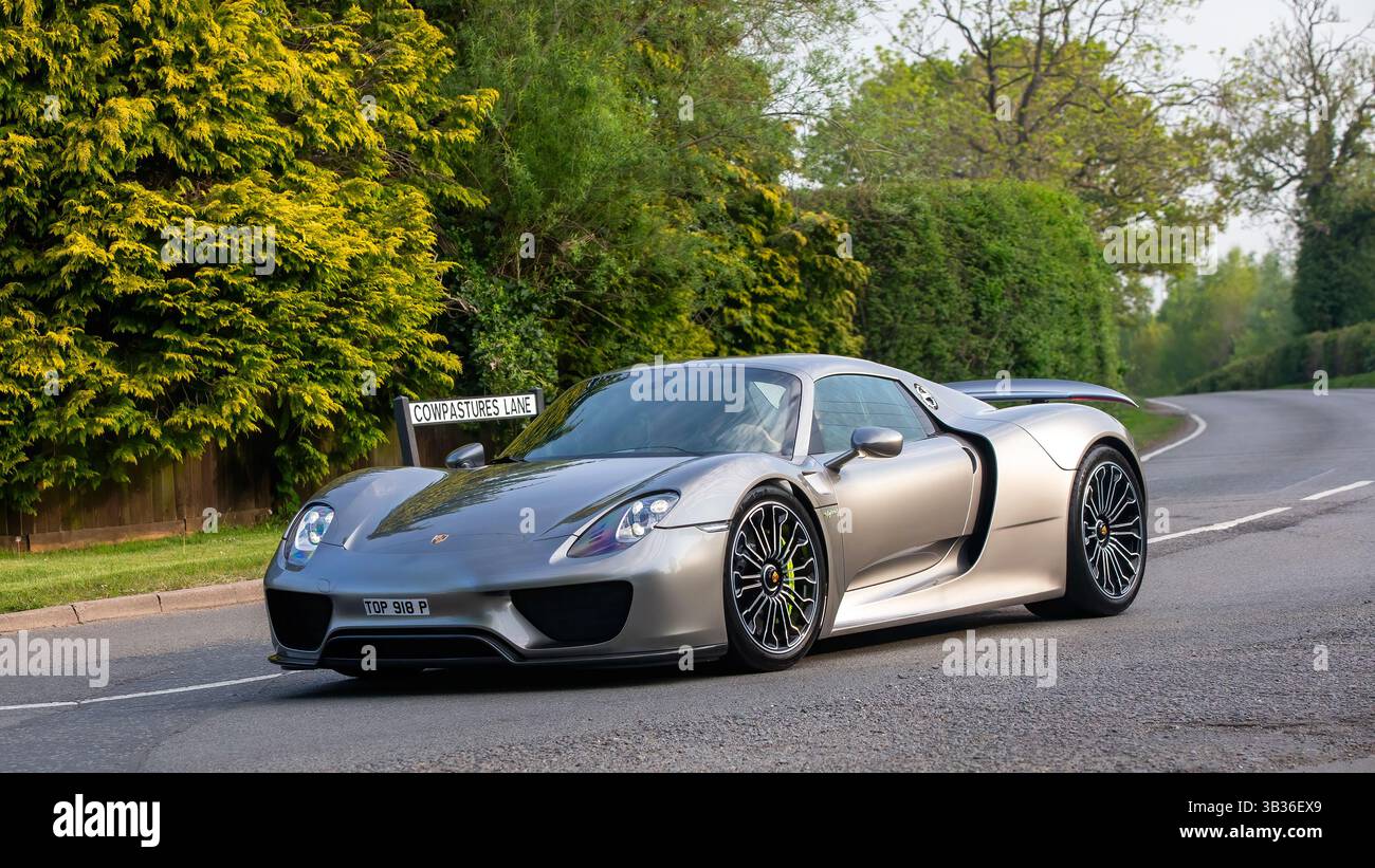 Whittlebury,Northants.,.UK - April 27th 2025: 2015 Porsche 918 Spyder hybrid electric car ...
