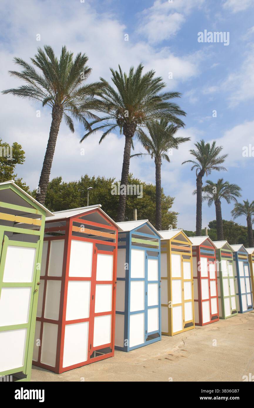 Colorful wooden beach cabins Stock Photo - Alamy