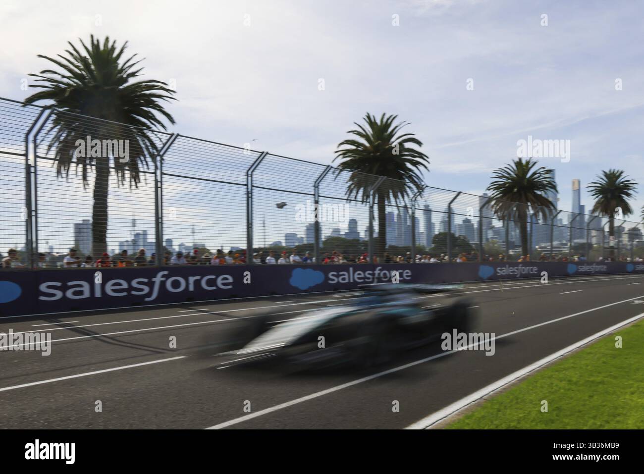 MELBOURNE, AUSTRALIA - MARCH 14: George Russell of Great Britain drives ...