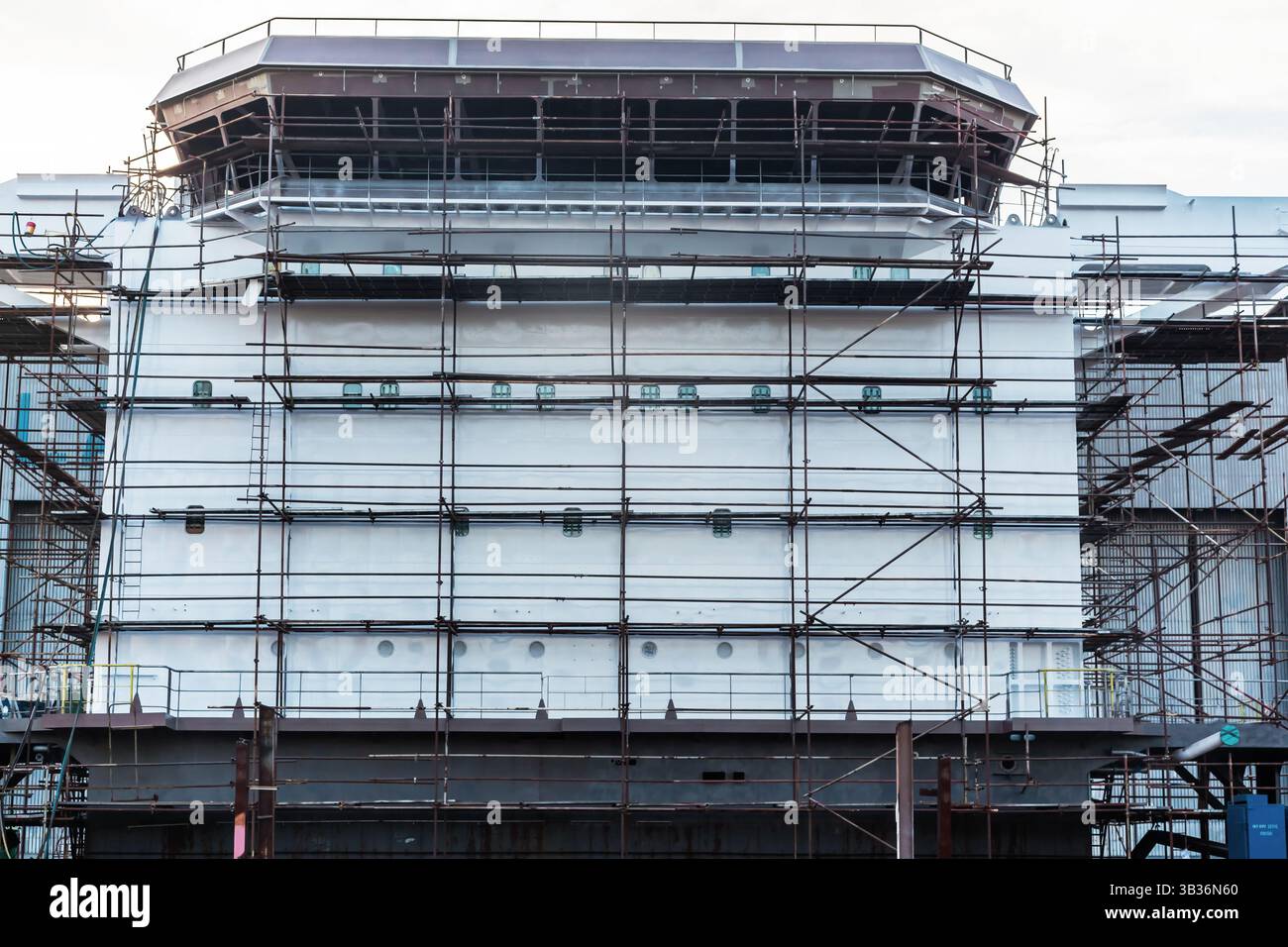 Construction of a new ship hull at the shipyard in Constanta, Romania ...