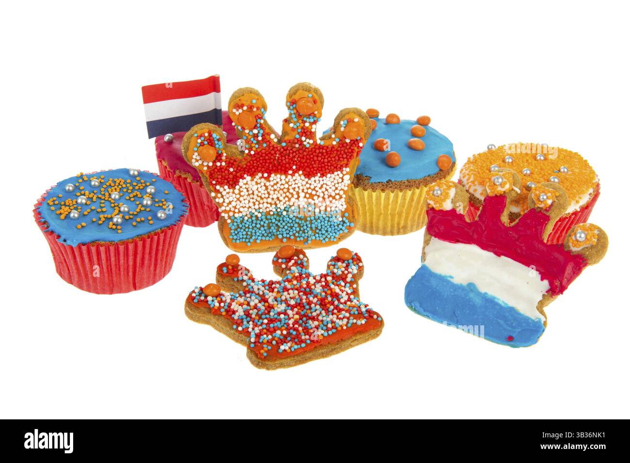 Dutch cookies in the colors of the flag Stock Photo - Alamy