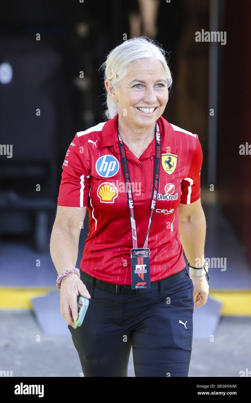 MELBOURNE, AUSTRALIA - MARCH 13: Angela Cullen of Scuderia Ferrari ...