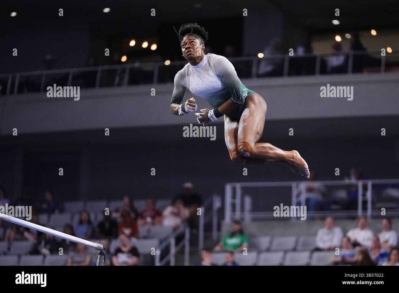 Michigan State's Gabi Stephen competes on the uneven bars during the ...