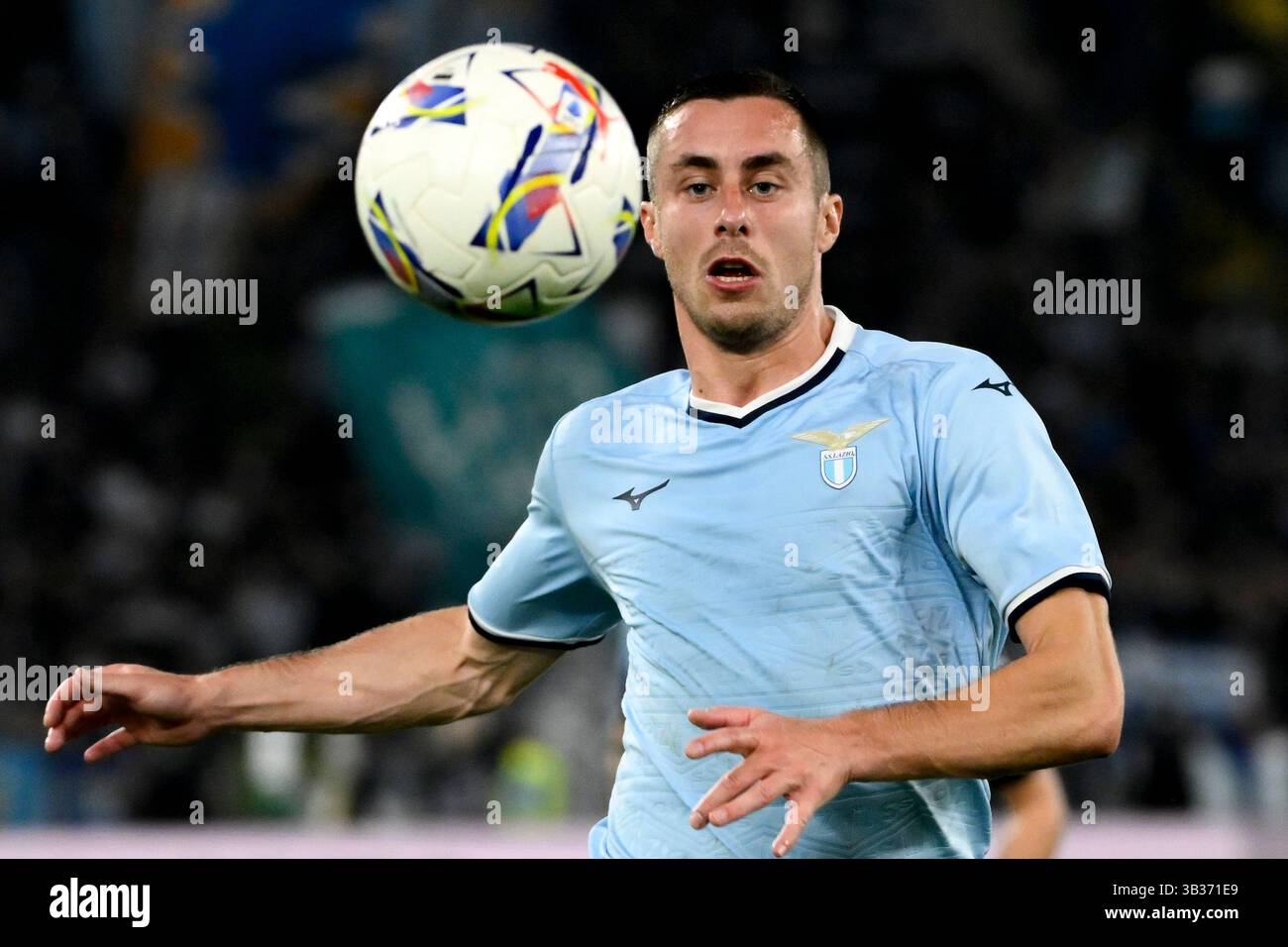 Rome, Italy. 28th Apr, 2025. Adam Marusic of SS Lazio in action during ...