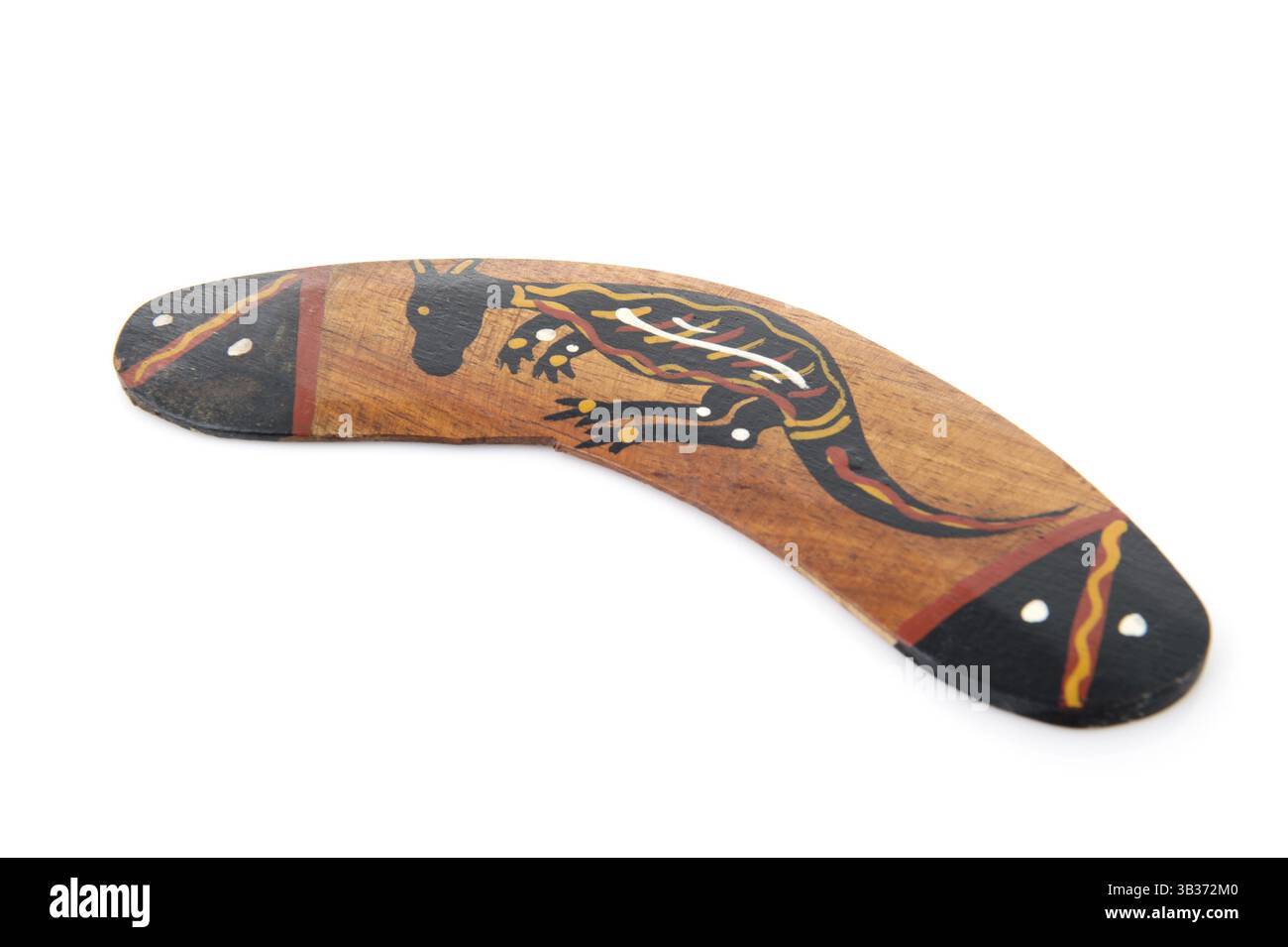 Wooden Australian boomerang isolated over white background Stock Photo ...