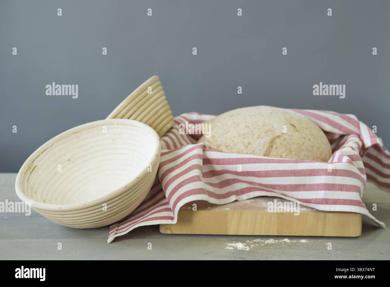 Rising bread dough in ball form Stock Photo - Alamy