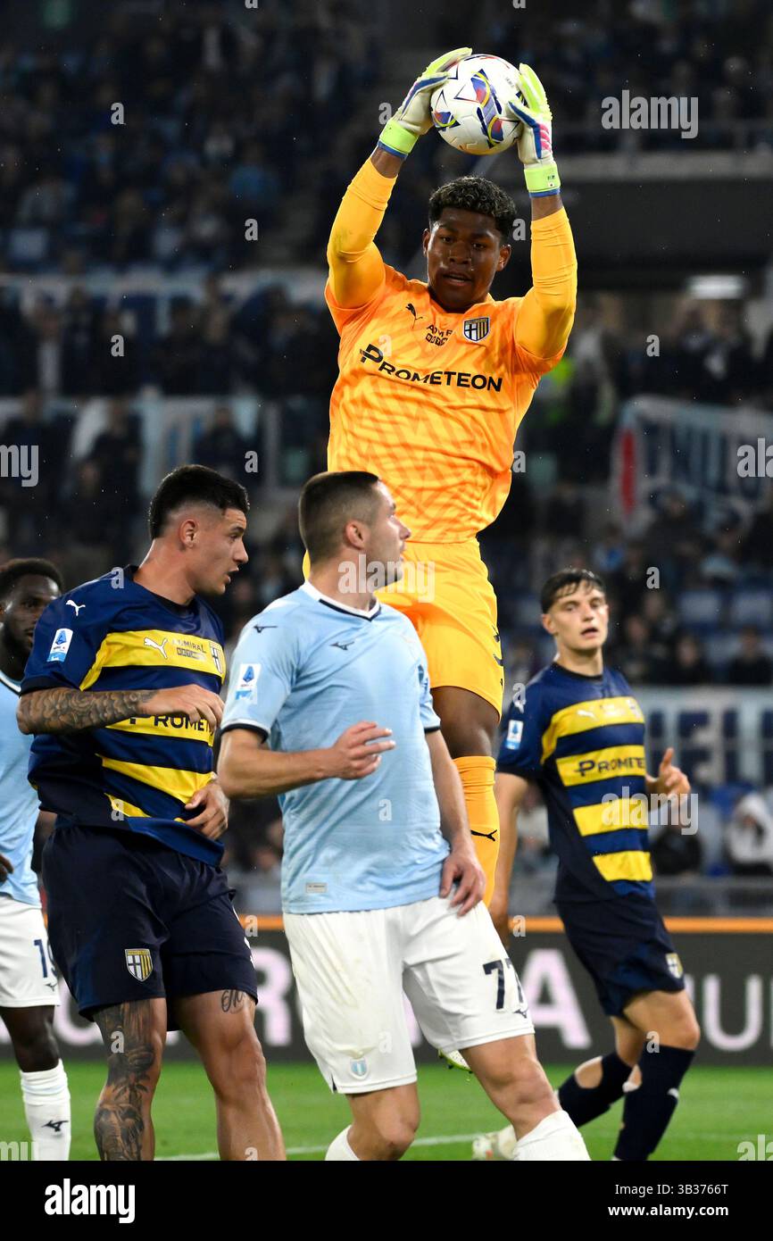 Rome, Italy. 28th Apr, 2025. Zion Suzuki of Parma Calcio saves during ...