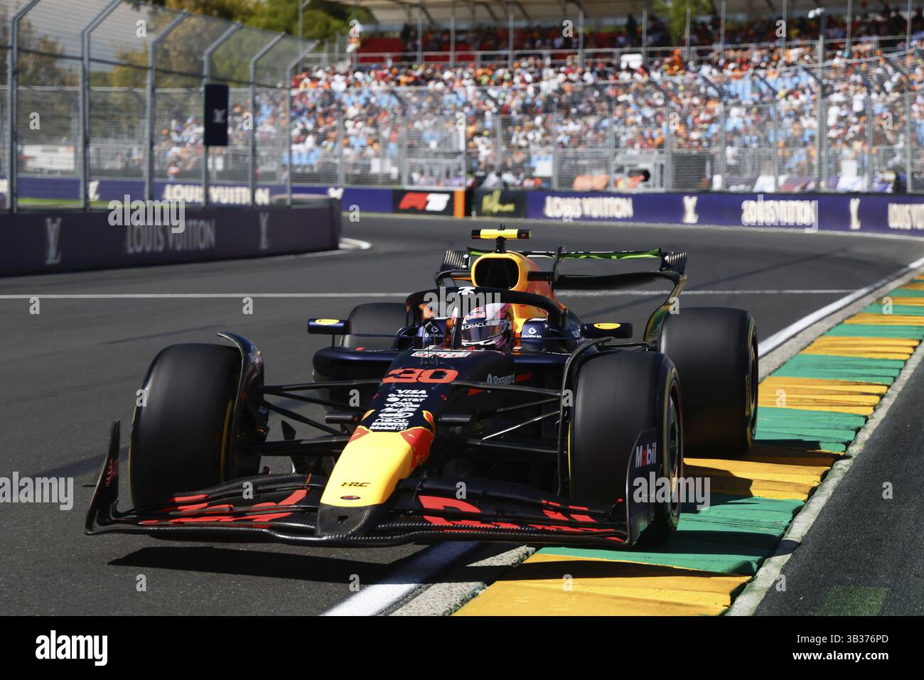 MELBOURNE, AUSTRALIA - MARCH 14: Liam Lawson of New Zealand drives the ...