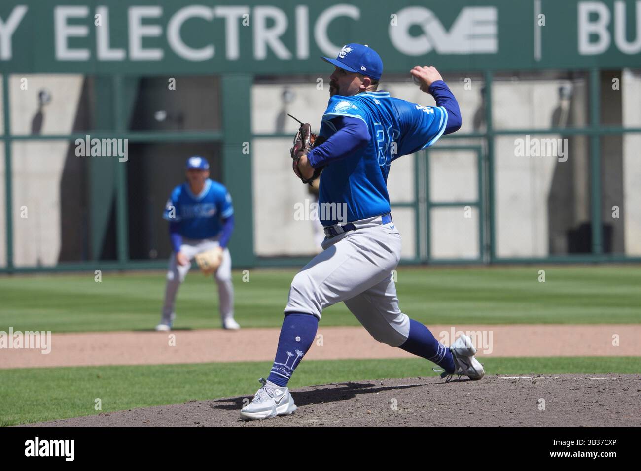 Salt Lake UT, USA. 27th Apr, 2025. Oklahoma City pitcher Logan Boyer ...