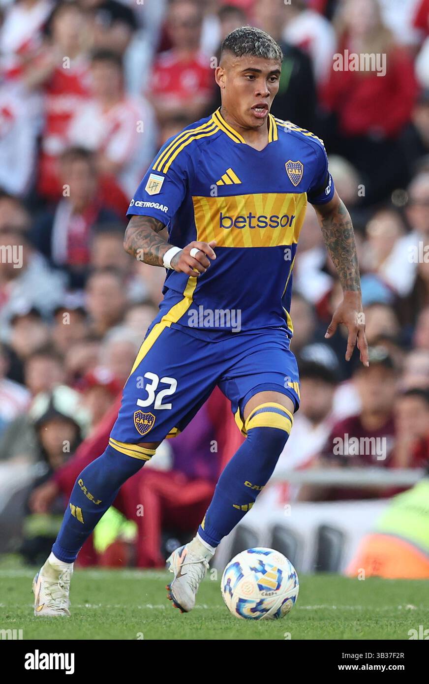 Boca Juniors' defender Ayrton Costa looks on during the 2025 Apertura ...