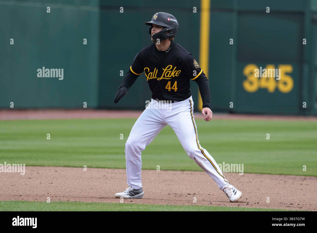 APRIL 27 2025: Salt Lake City third baseman Mitchell Daly (44) in a ...