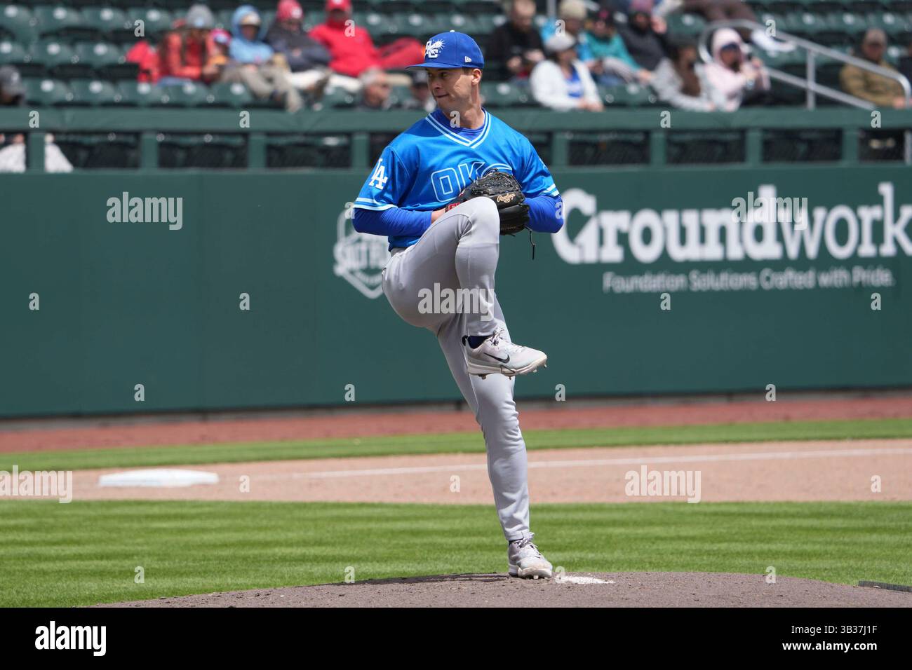 APRIL 27 2025: Oklahoma City pitcher Ben Harris (24) throws a pitch ...