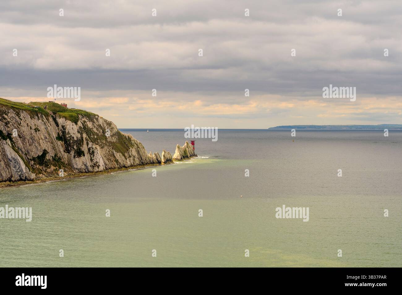 Needles Point lighthouse, Isle of Wight, UK Stock Photo - Alamy