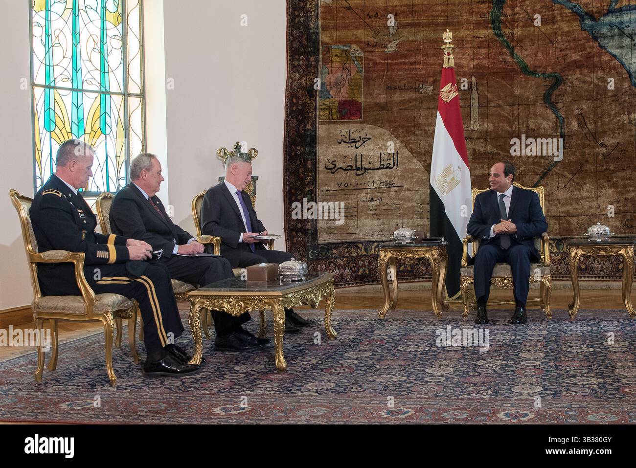 Defense Secretary JAMES MATTIS meets with Egypt's President ABDEL ...