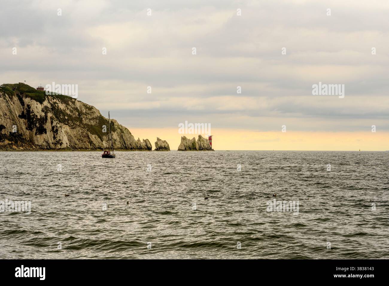 Needles Point lighthouse, Isle of Wight, UK Stock Photo - Alamy