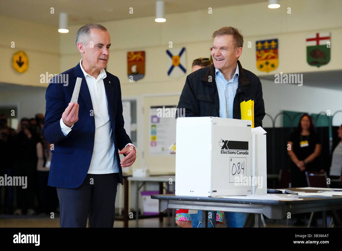 Ottawa, Canada. 28th Apr, 2025. Liberal Leader Mark Carney votes ...