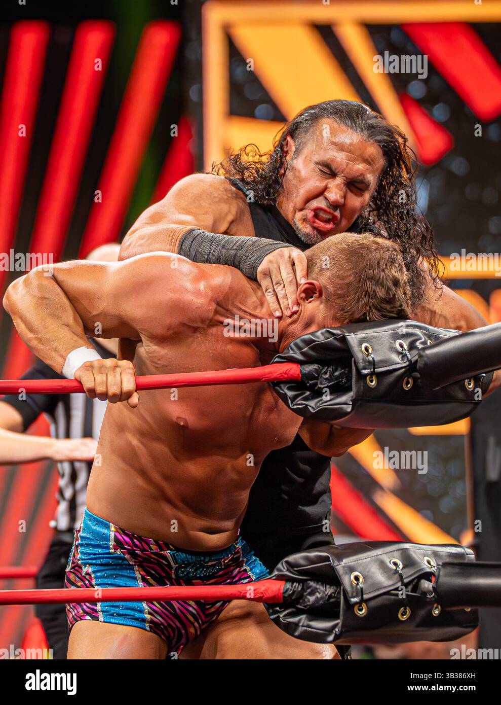 April 27, 2025, Los Angeles, California, USA: Matt Hardy is shoving ...