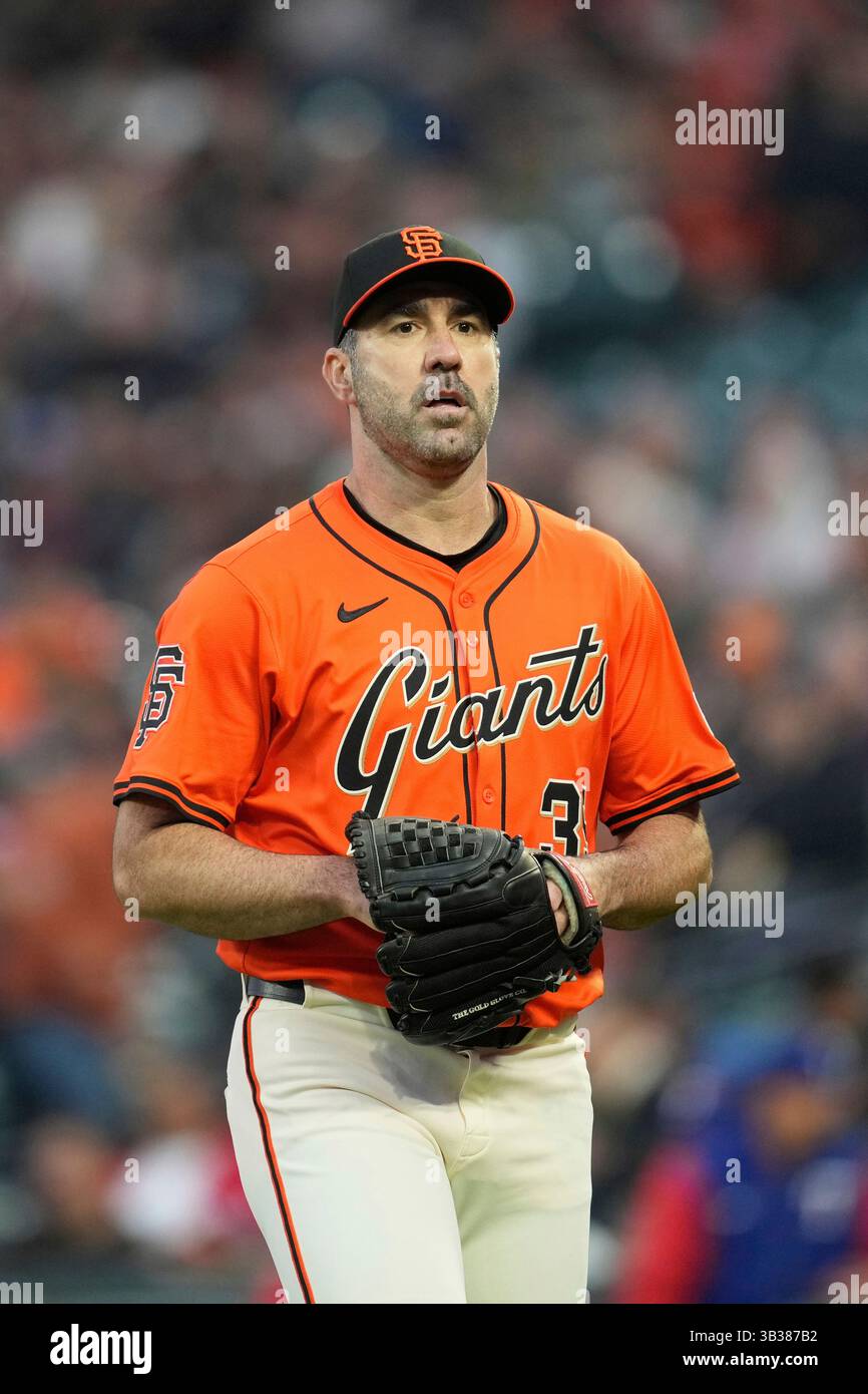 San Francisco Giants pitcher Justin Verlander during a baseball game ...