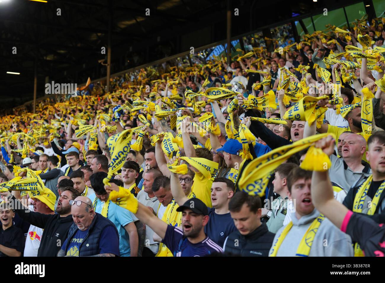 Leeds, UK. 28th Apr, 2025. Leeds United Fans during the Leeds United FC ...