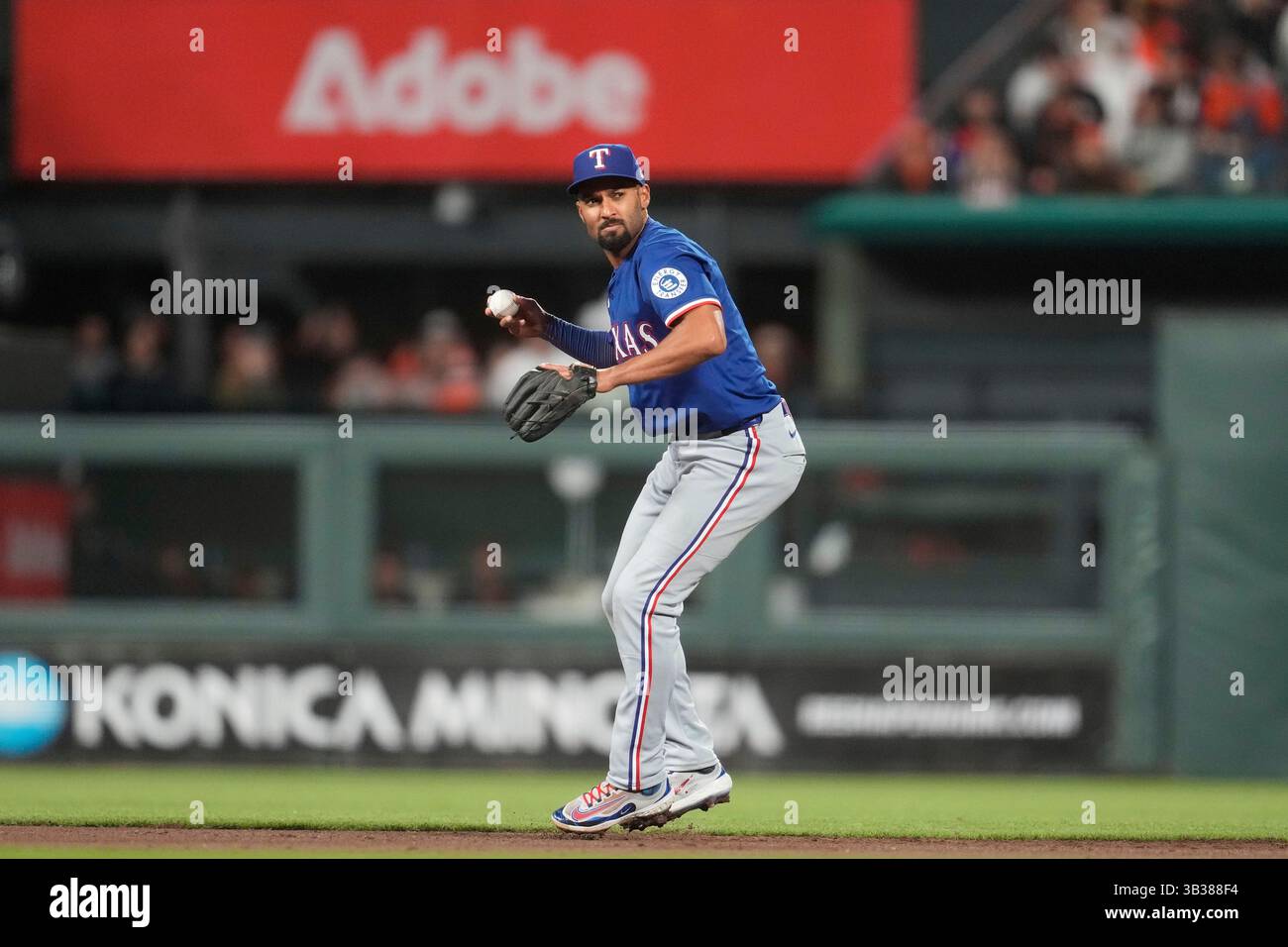 Texas Rangers second baseman Marcus Semien during a baseball game ...
