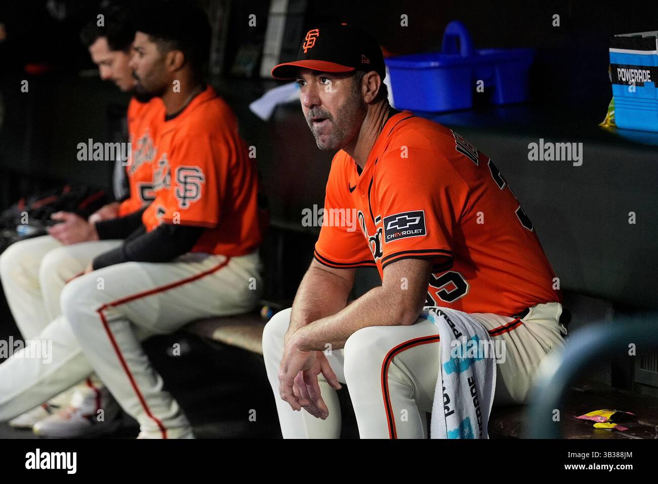 San Francisco Giants pitcher Justin Verlander during a baseball game ...