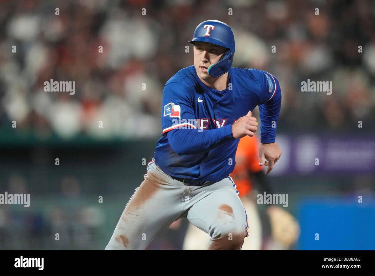 Texas Rangers' Wyatt Langford during a baseball game against the San ...