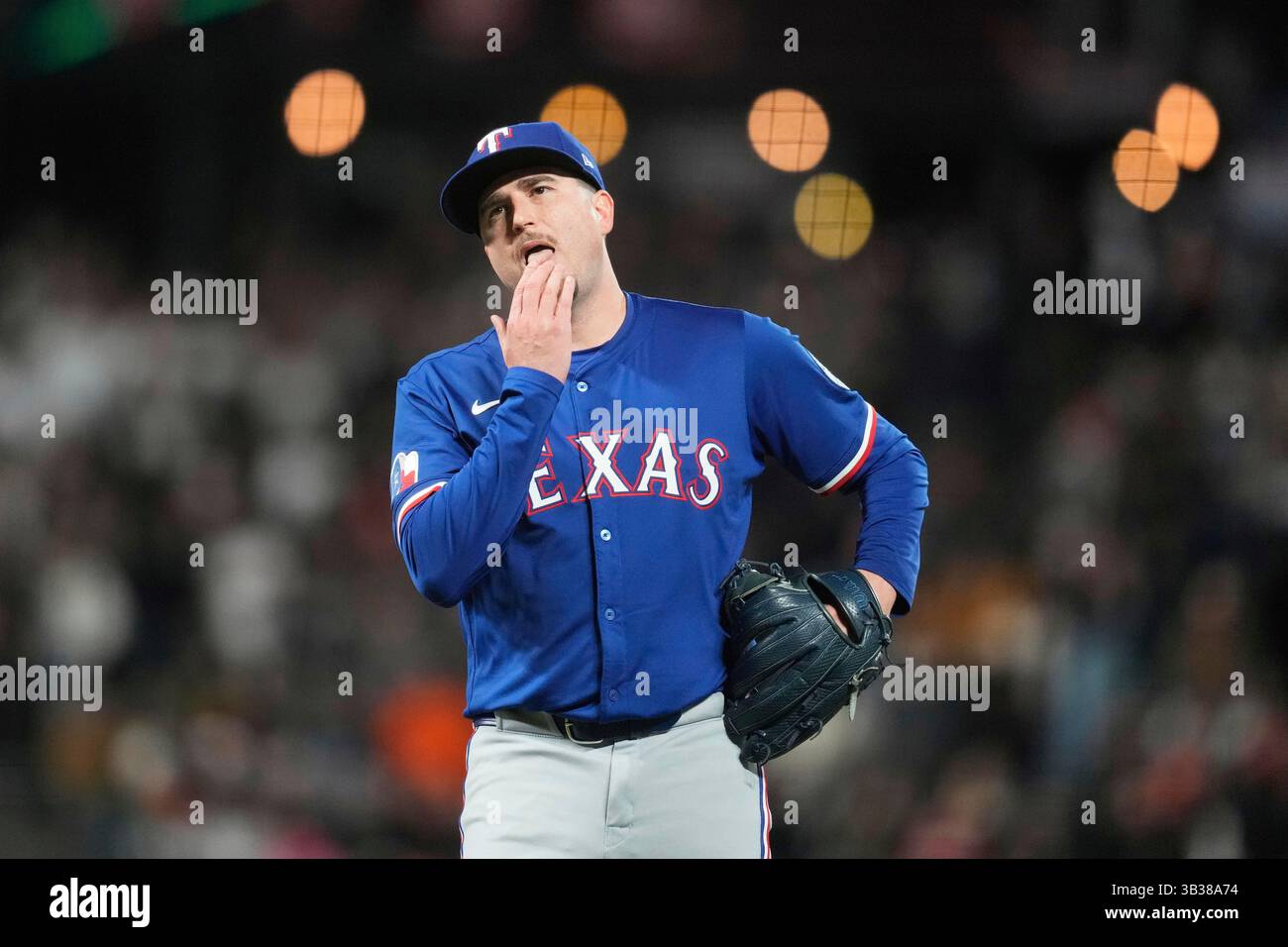 Texas Rangers pitcher Luke Jackson during a baseball game against the ...