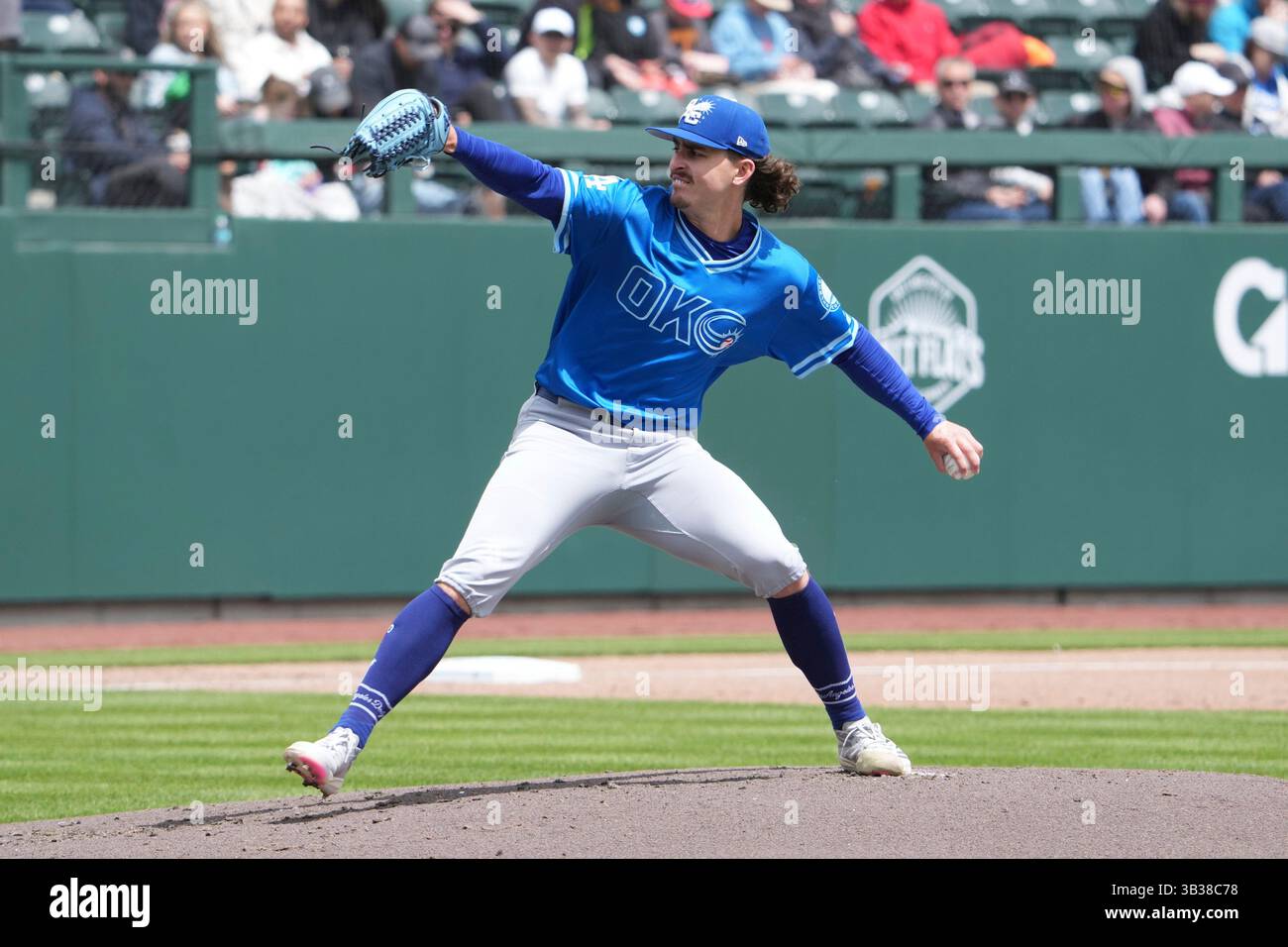 APRIL 27 2025: Oklahoma City pitcher Justin Wrobleski (4) throws a ...