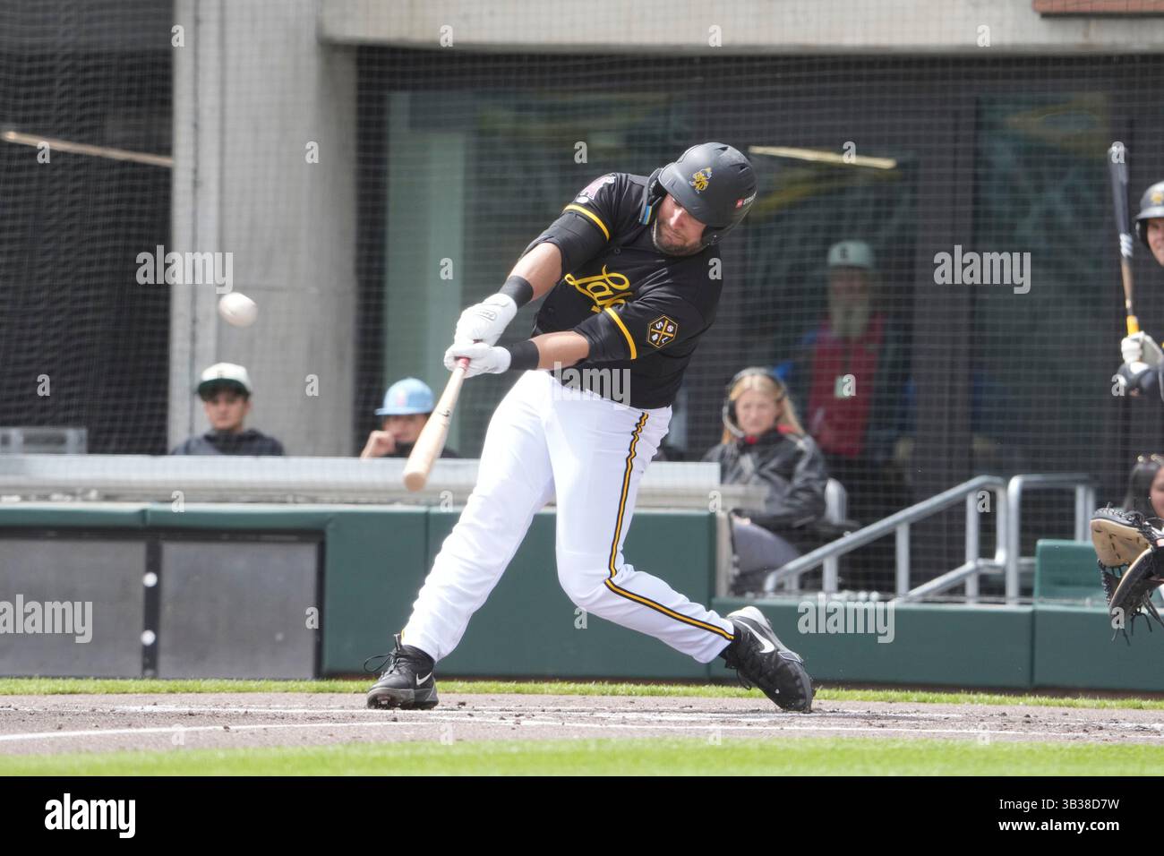 APRIL 27 2025: Salt Lake City first baseman Niko Kavadas (7) hits a ...