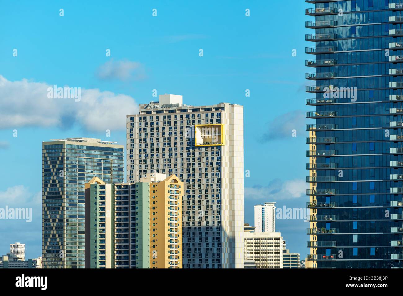 Honolulu, Oahu, Hawaii, USA - February 16, 2025: Modern skyscraper ...