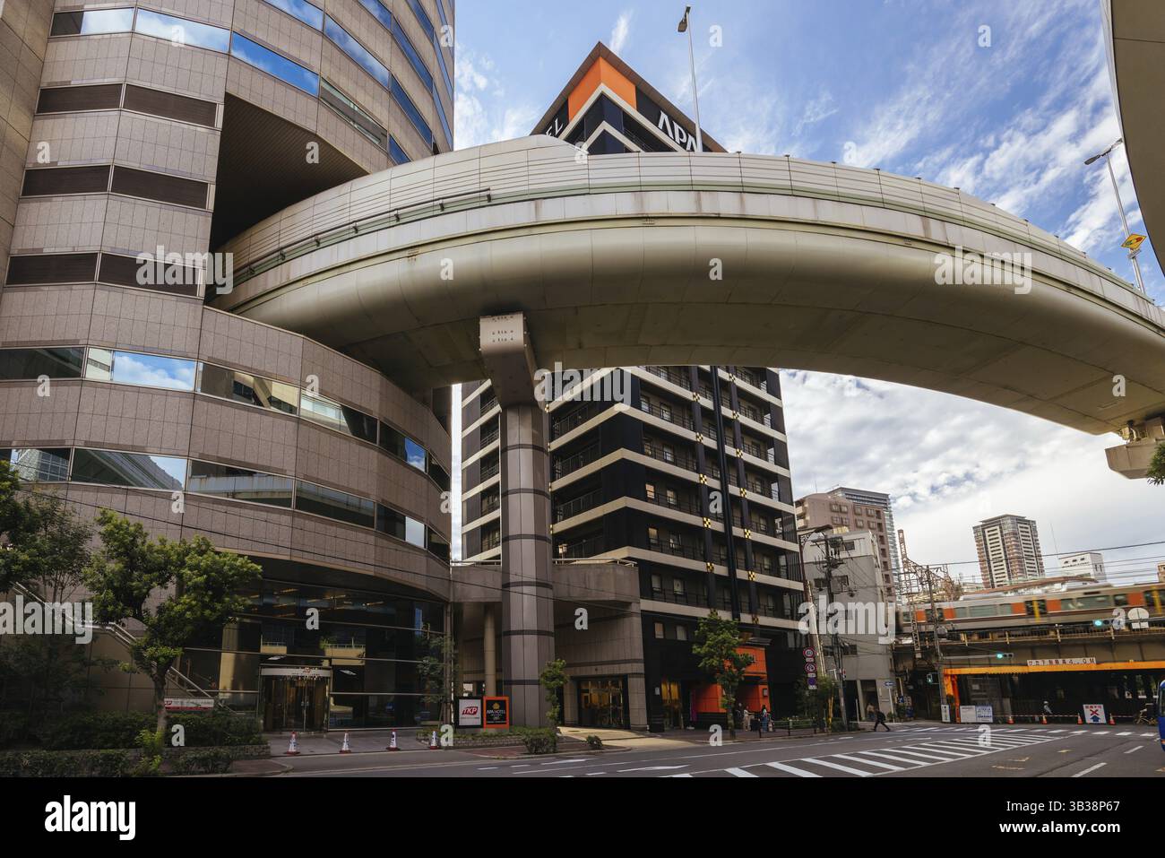 OSAKA, JAPAN - SEPTEMBER 25 2024: The famous 'highway thru a building ...